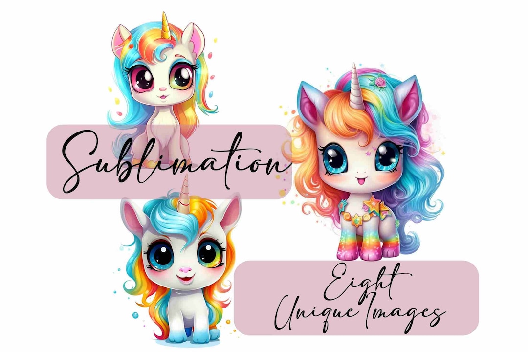 Unicorn Clipart, Rainbow Unicorn, Cute, PNG Files, Transparent ...