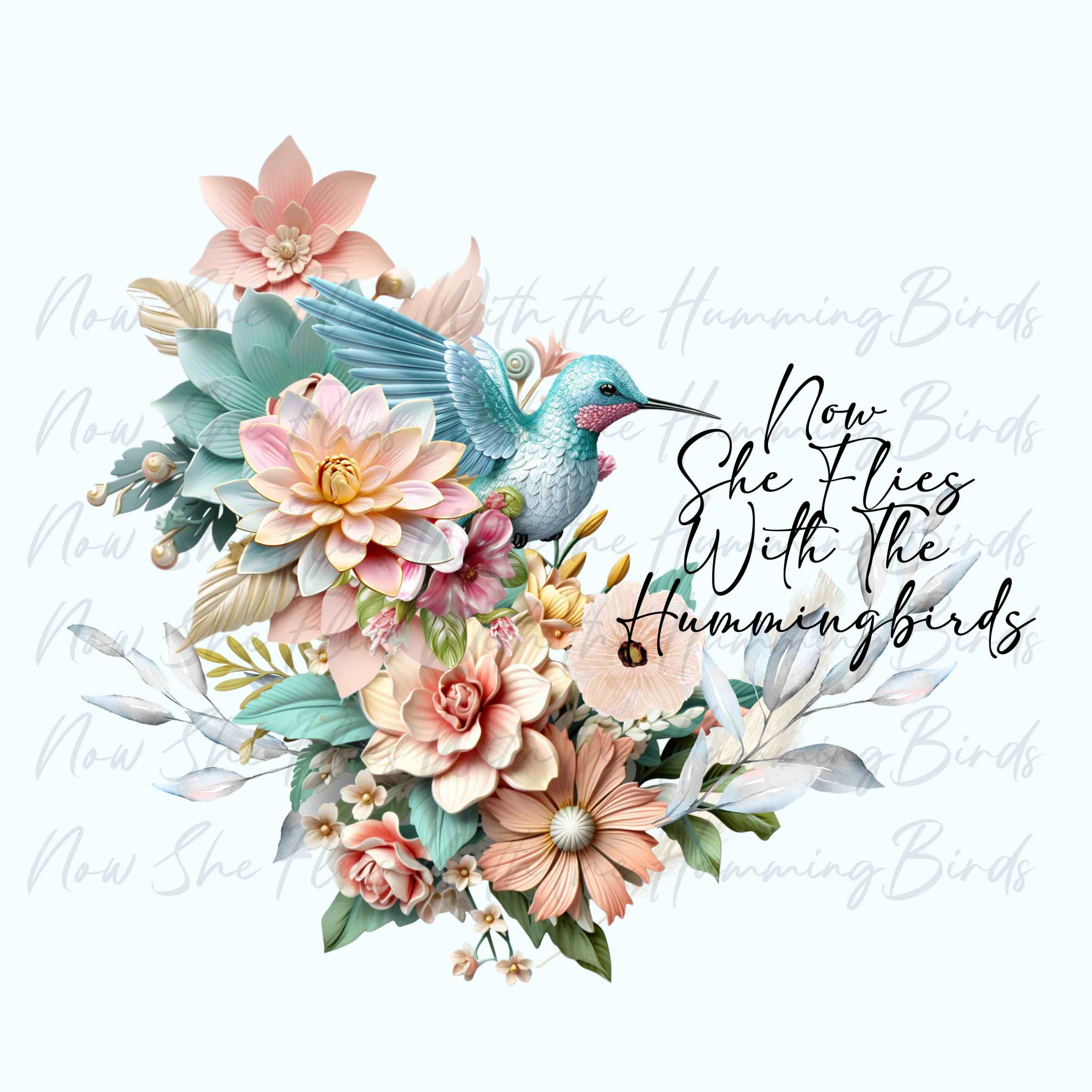 Hummingbird PNG, Now She Flies With the Hummingbirds, Memorial Sublimation, PNG File, High ...