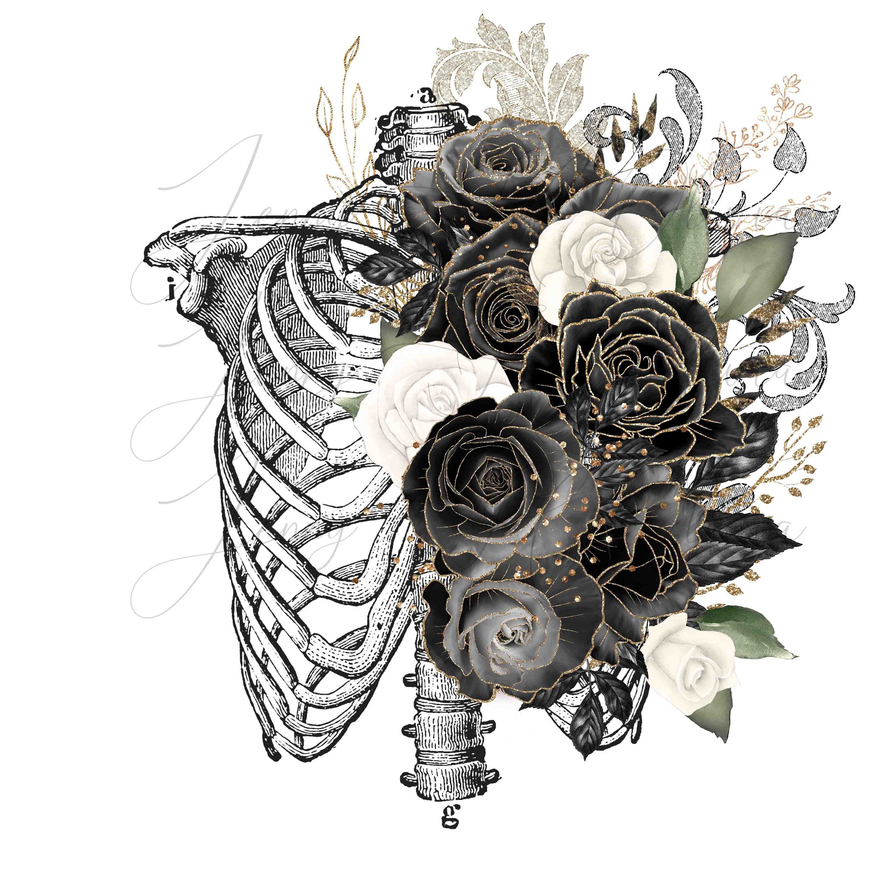 Rib Cage PNG Rib Cage Flower Rib Cage Sublimation Skeleton - Etsy