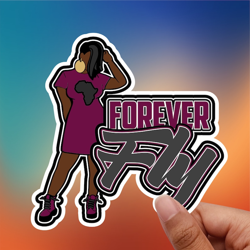 Forever Fly, AA, Woman, 3" Sticker for Water Bottles, Laptops, Windows ...