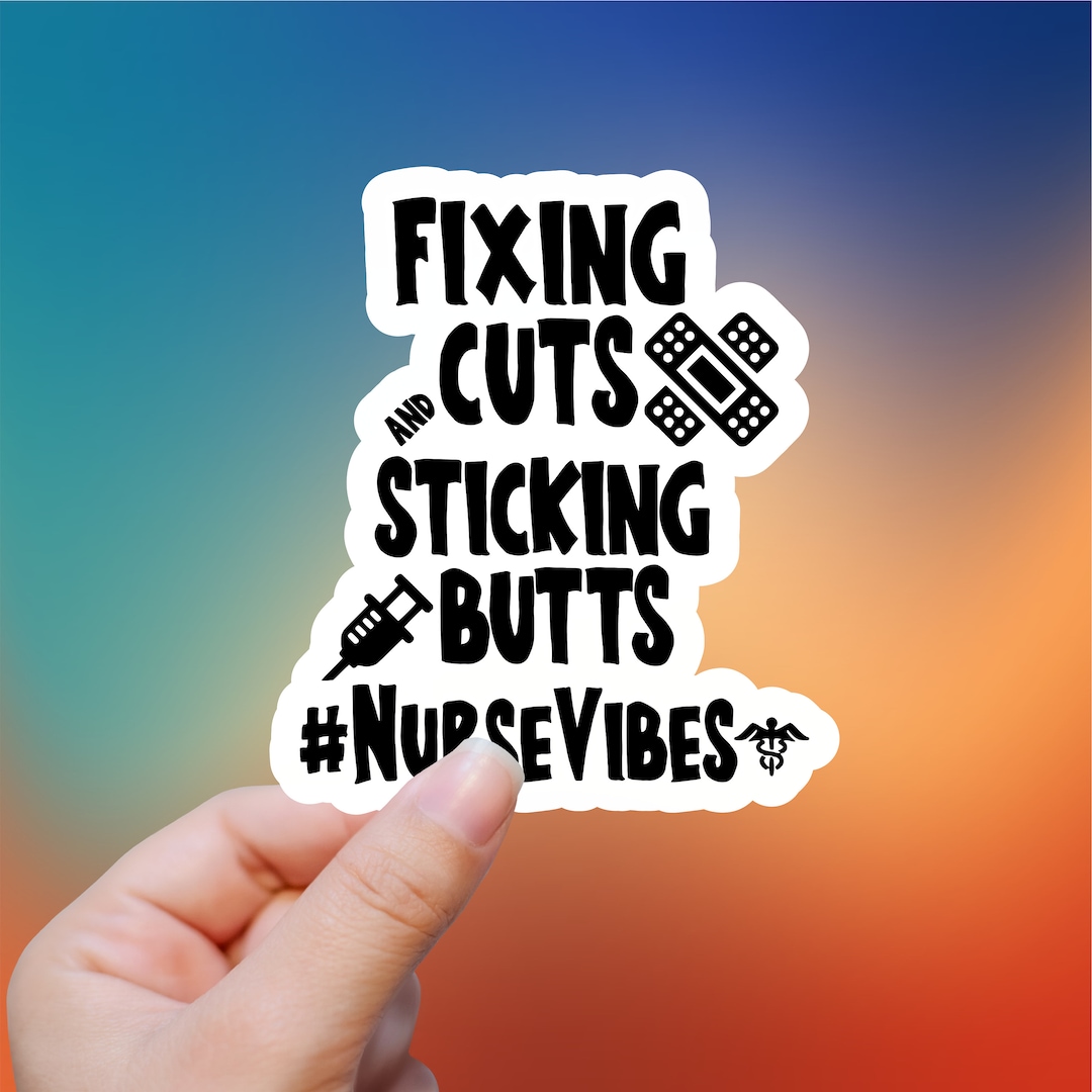 Fixing Cuts Sticking Butts, 3 Inch Sticker for Water Bottles, Laptops ...