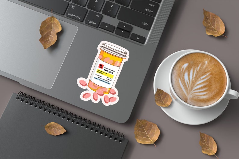 Fukitol Pill Bottle, Funny 3 Inch Sticker for Water Bottles, Laptops ...
