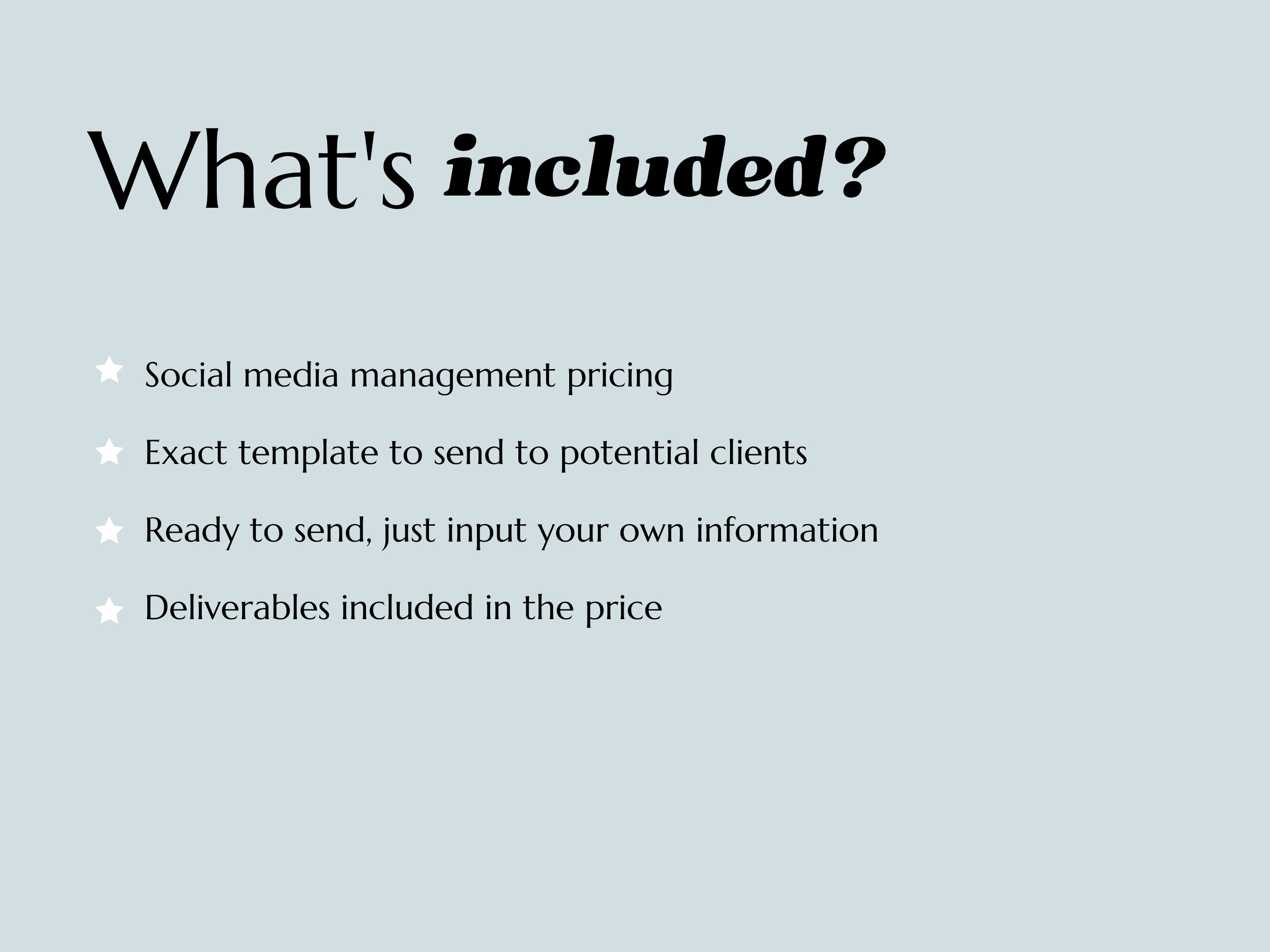 Social Media Management Rate Card Template | Social Media Manager ...
