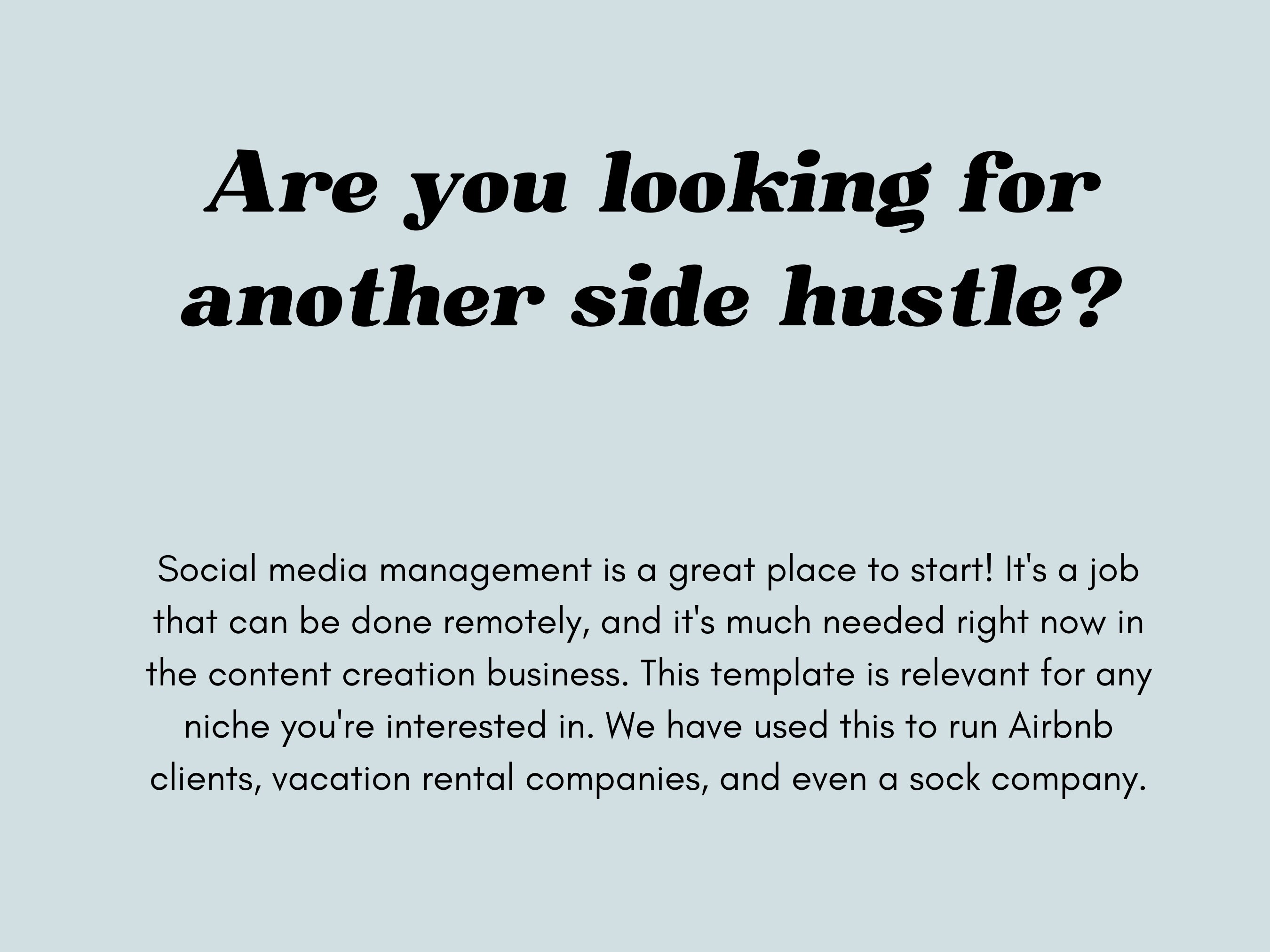 Social Media Management Rate Card Template | Social Media Manager ...