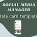 Social Media Management Rate Card Template | Social Media Manager ...