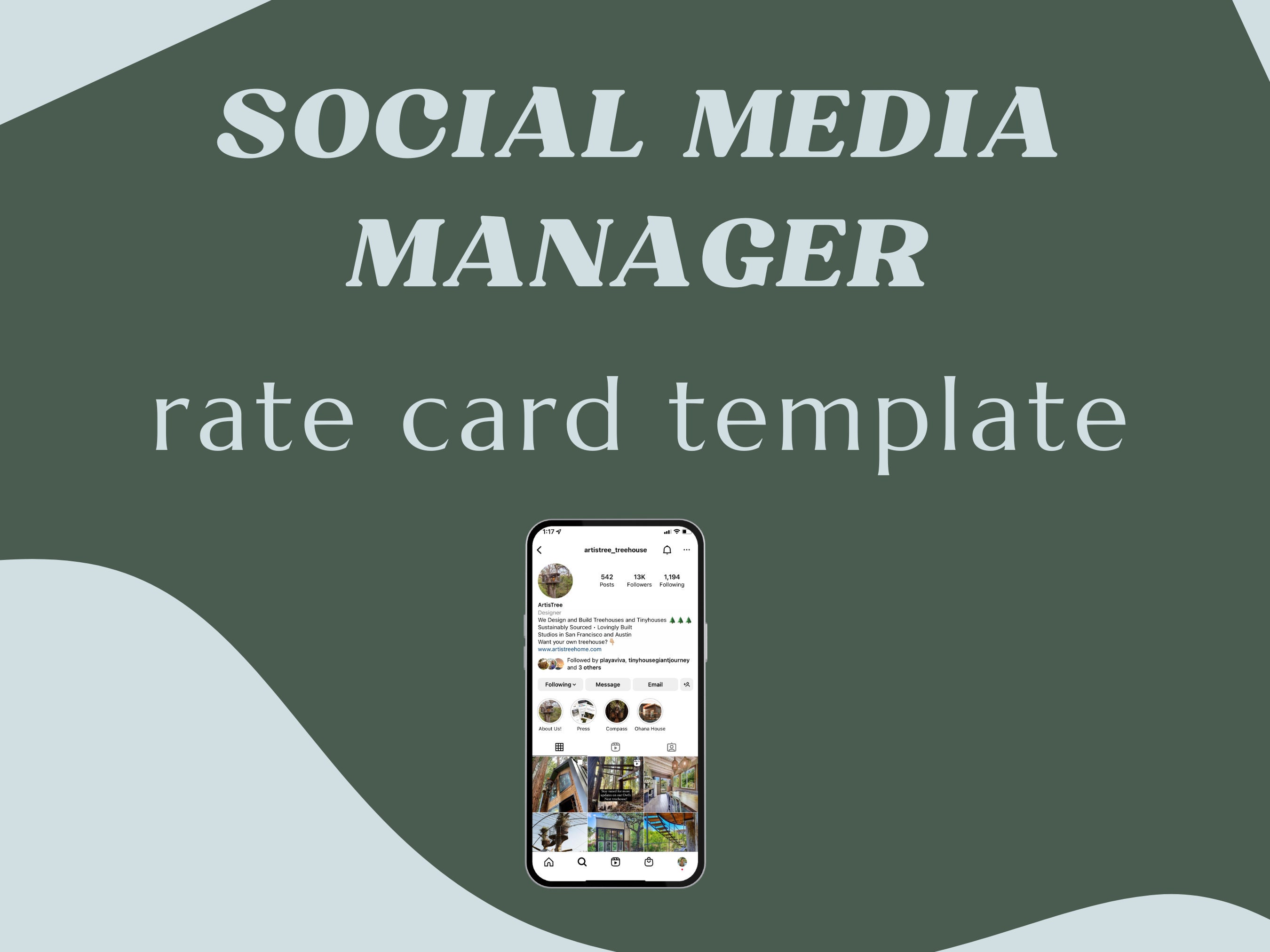 Social Media Management Rate Card Template | Social Media Manager ...