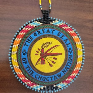 Choctaw Patch Medallion Necklace With Fire Colors - Etsy