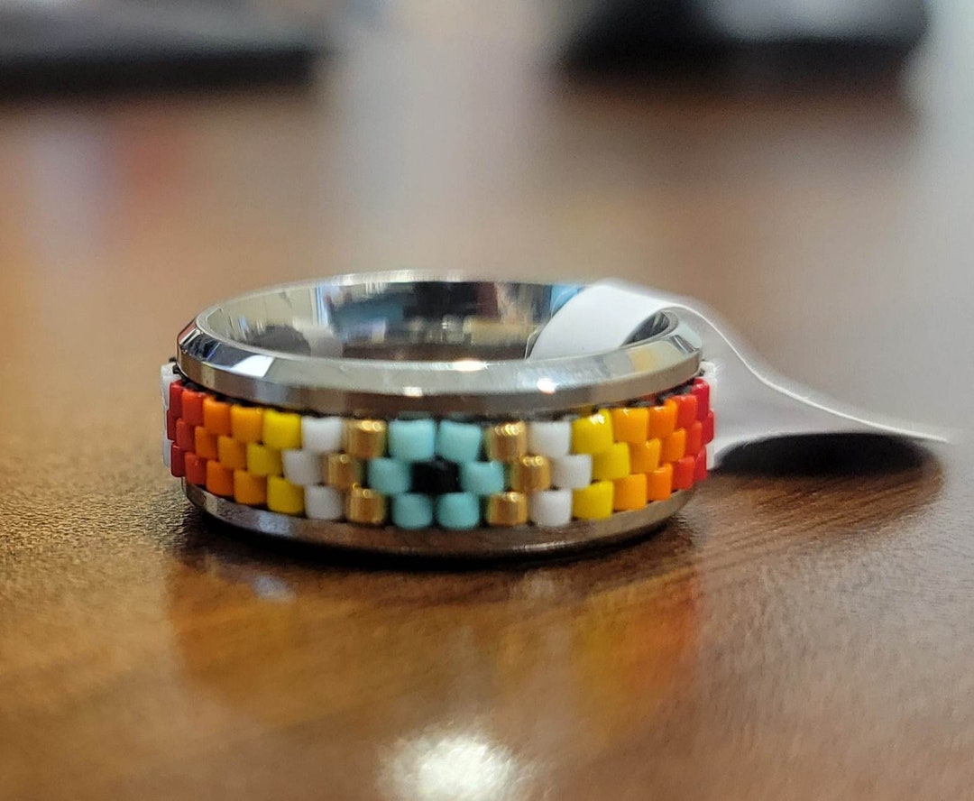 Stainless Steel Beaded Ring-design 10 - Etsy