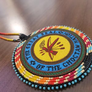 Choctaw Patch Medallion Necklace With Fire Colors - Etsy