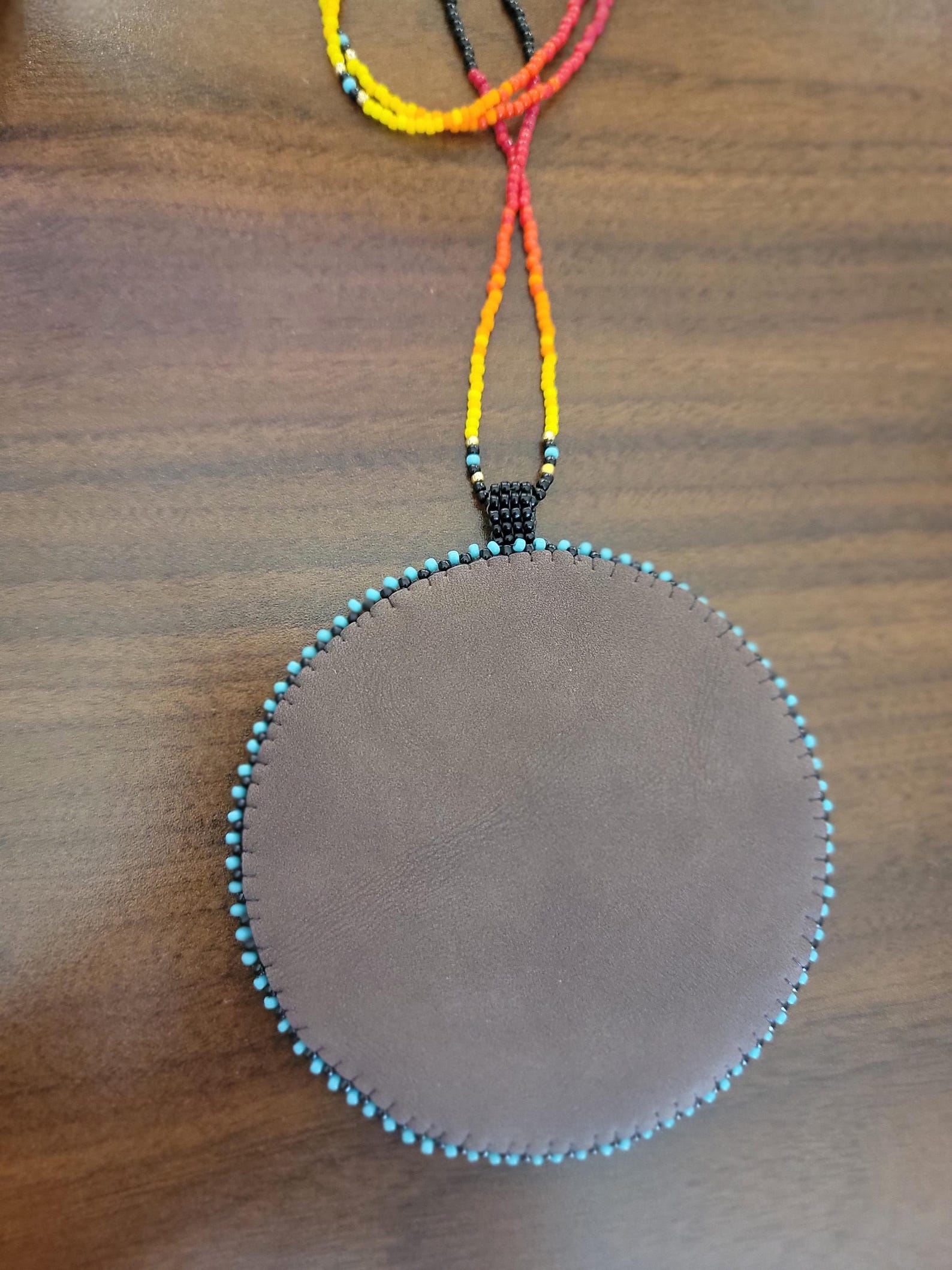 Choctaw Patch Medallion Necklace With Fire Colors - Etsy