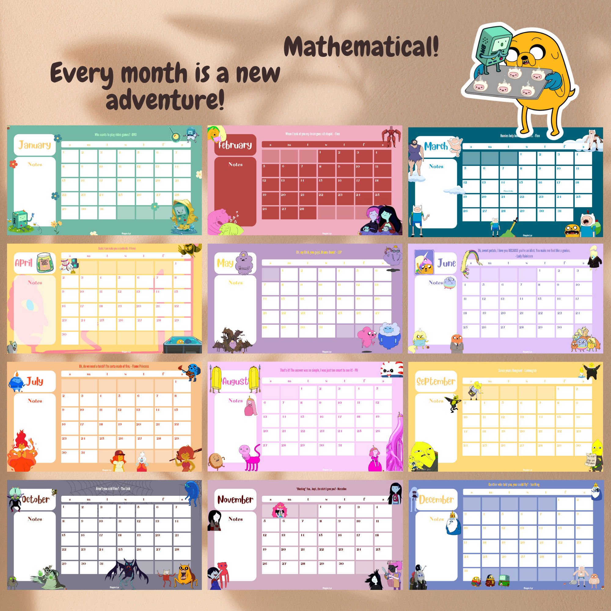 2023 Adventure Time Calendar - Etsy