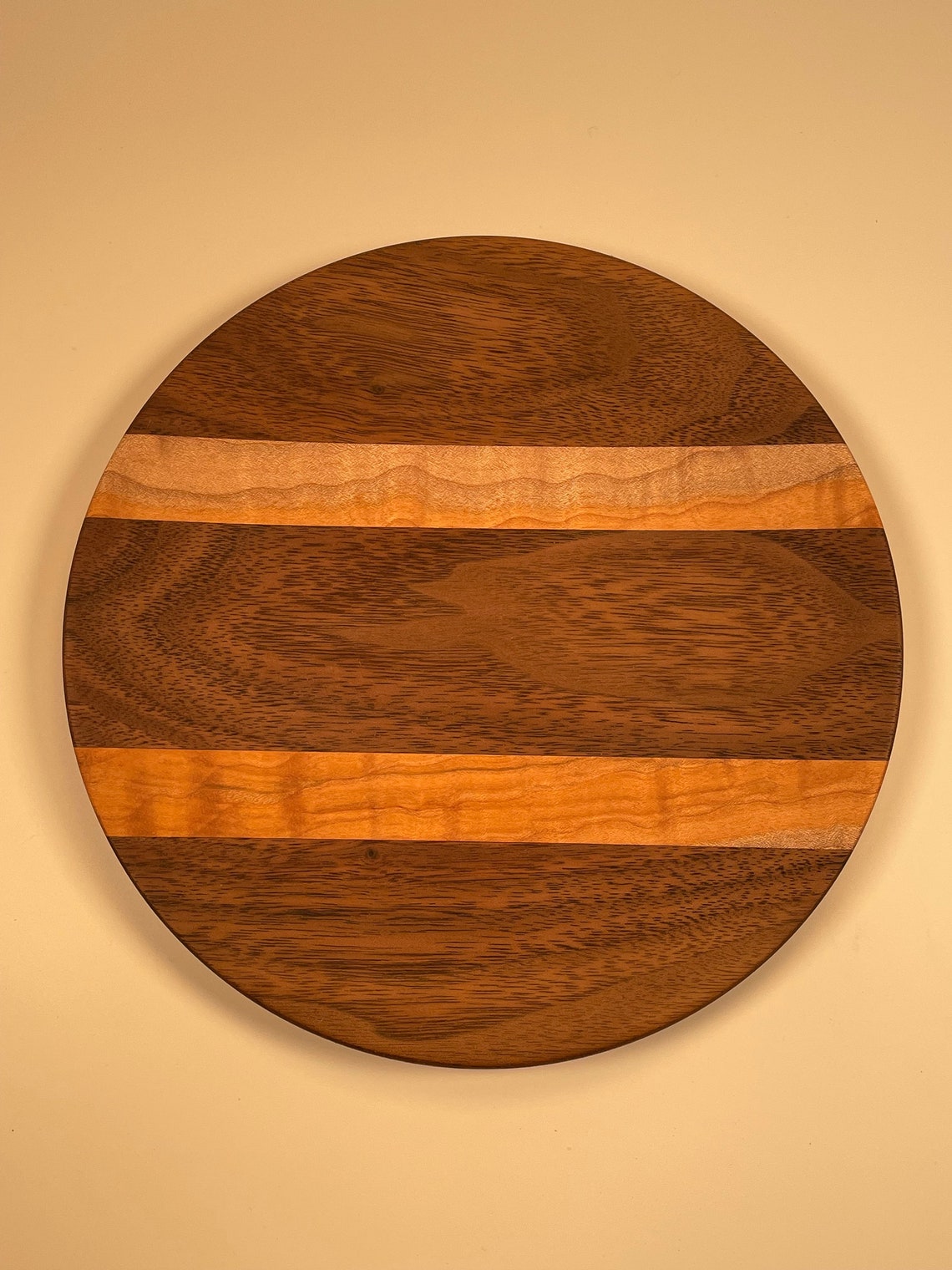 7" Black Walnut/maple Small Striped Wood Plates. - Etsy Canada