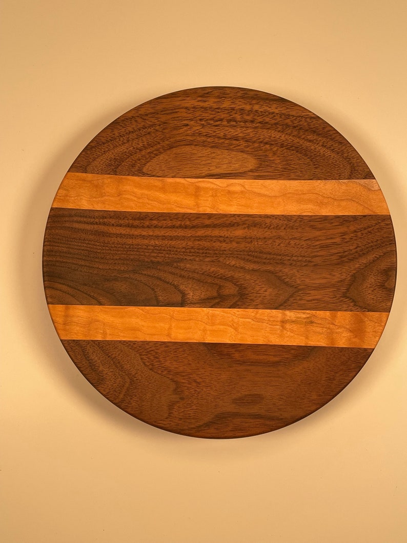 7" Black Walnut/maple Small Striped Wood Plates. - Etsy Canada