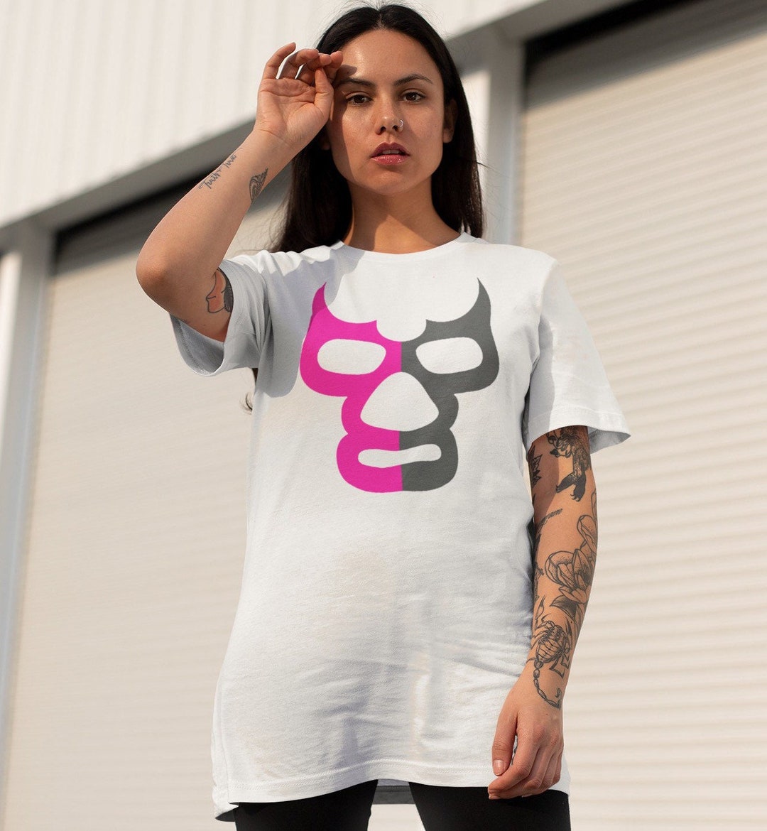 Pink and Black Lucha T-shirt, Lucha Libre T-shirt, Luchador T-shirt ...