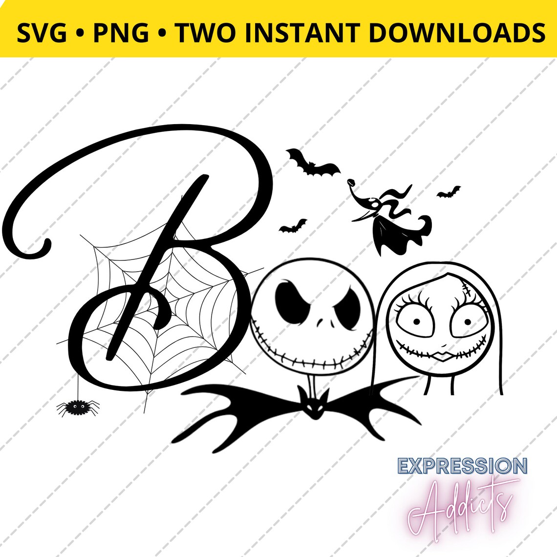 BOO Nightmare Before Christmas SVG PNG 3000dpi - Etsy