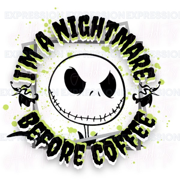 Nightmare Before Coffee Transfer - Etsy