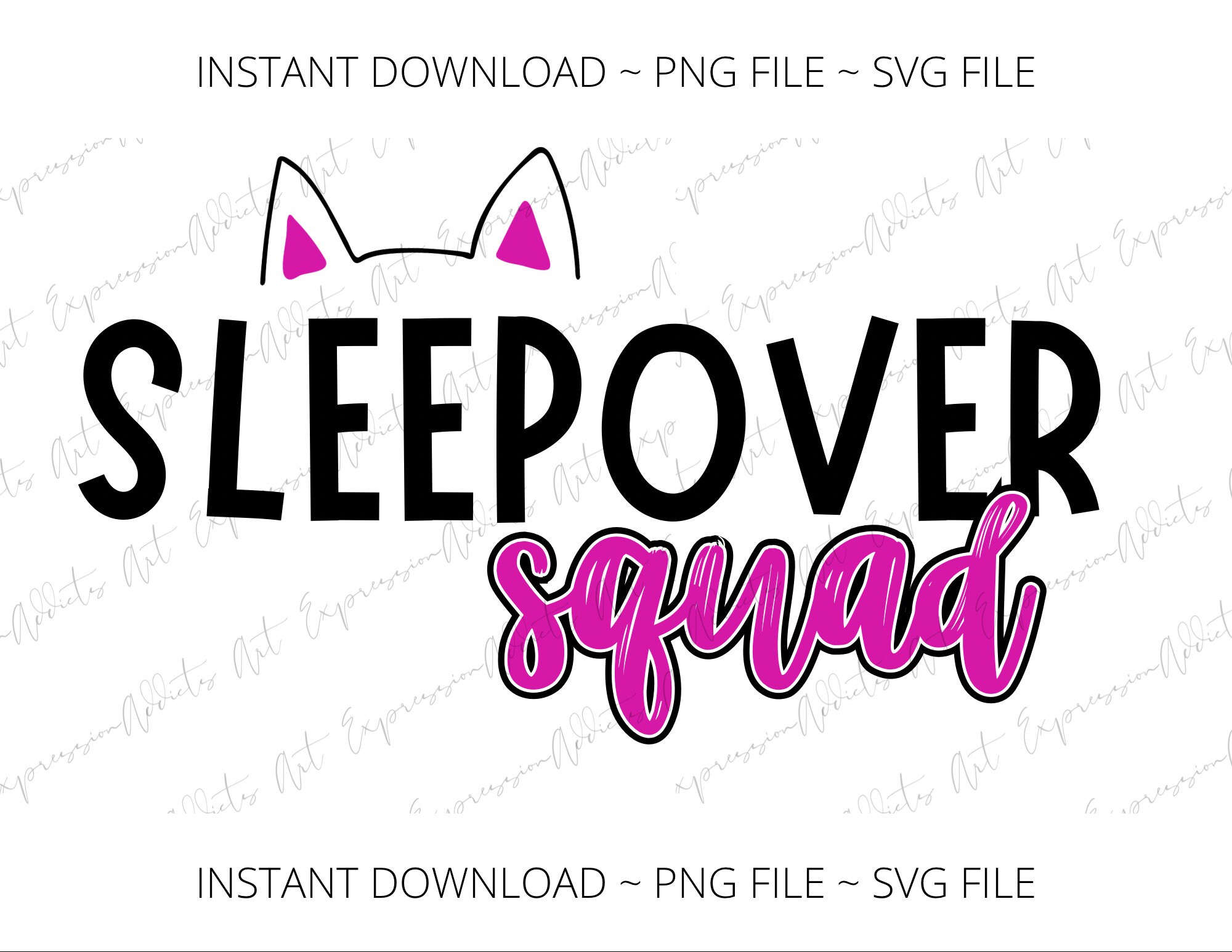 Sleepover Squad PNG&SVG SVG Sublimation Design Cricut Design - Etsy