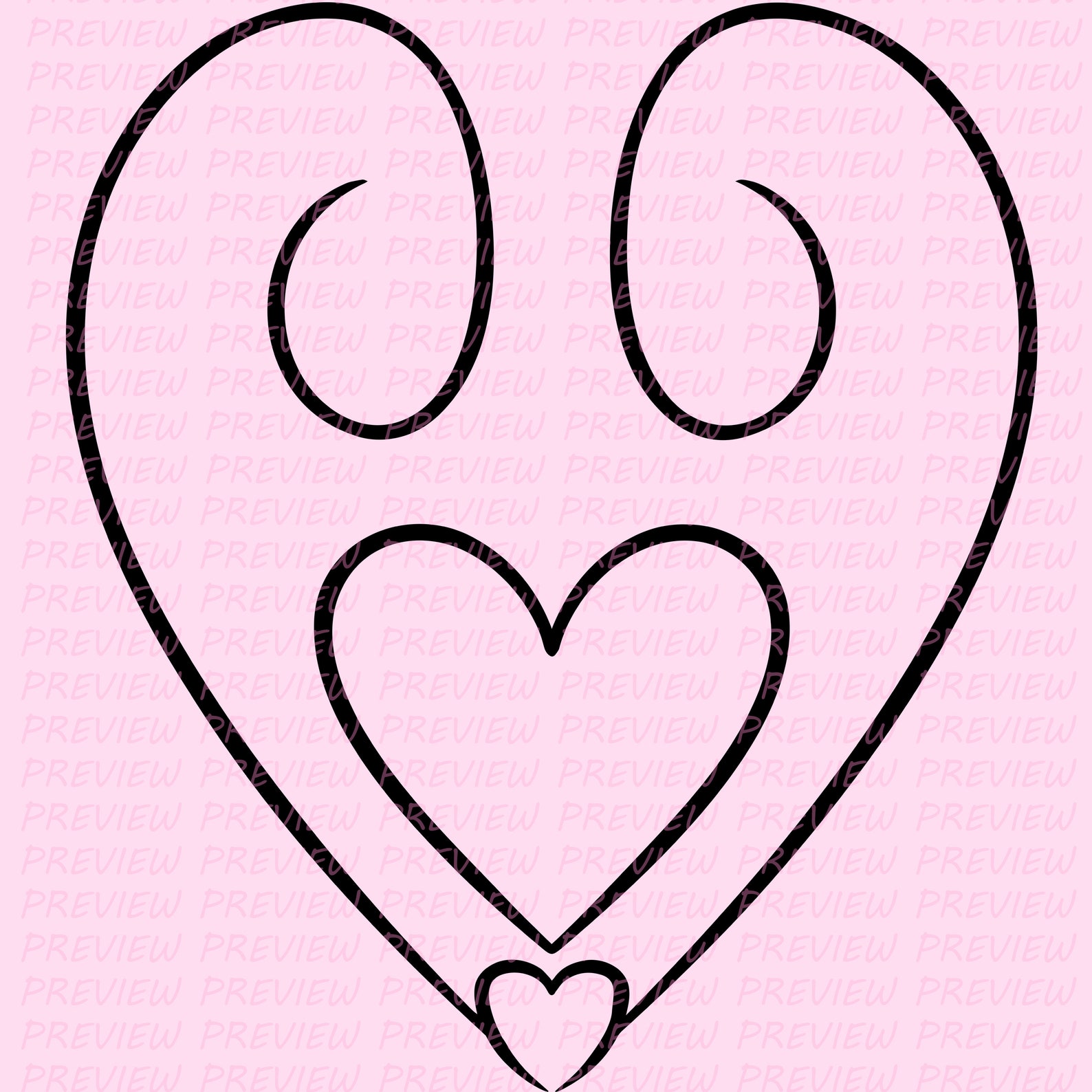 3 Unique Heart Designs, PNG, Hand Drawn Heart, Open Heart, Doodle Heart ...