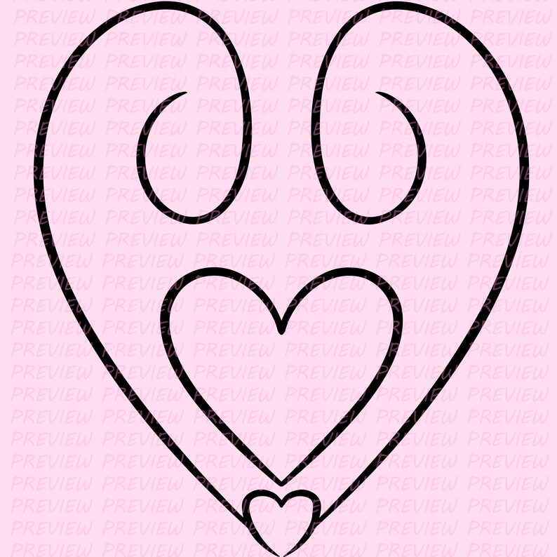 3 Unique Heart Designs, PNG, Hand Drawn Heart, Open Heart, Doodle Heart ...
