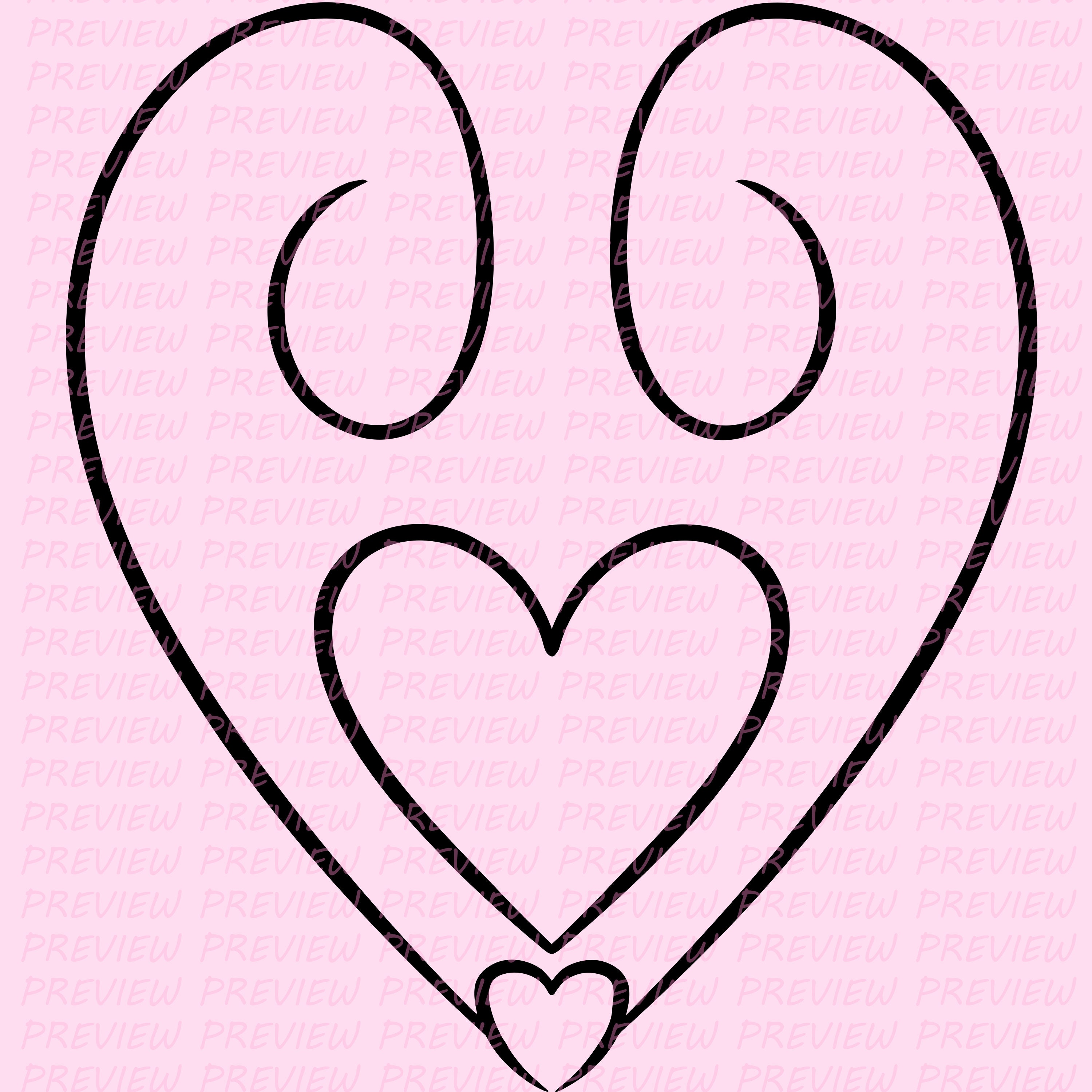 3 Unique Heart Designs, PNG, Hand Drawn Heart, Open Heart, Doodle Heart ...