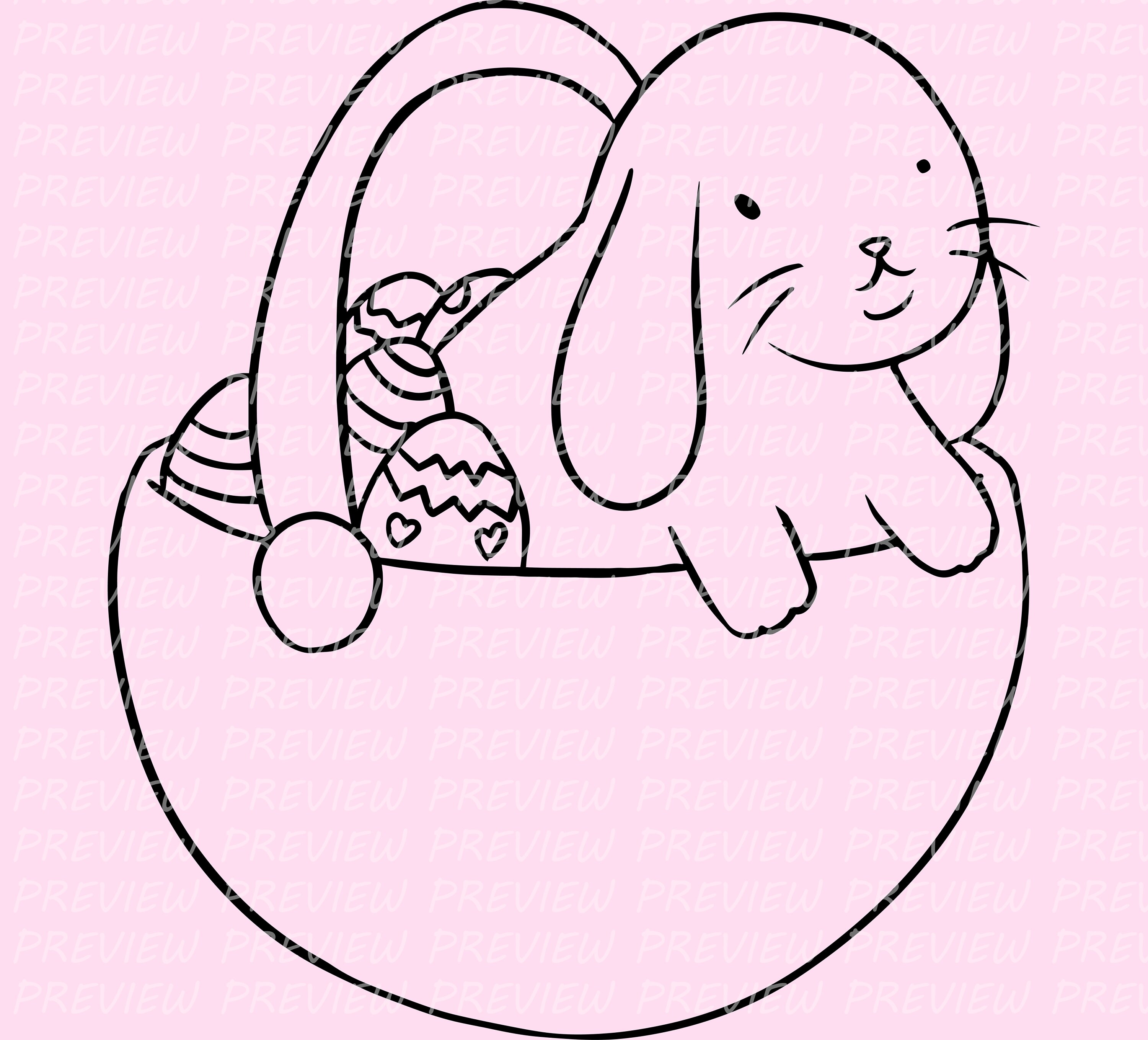 Cute Rabbit Clipart, Bunny Clipart, Doodle Easter Rabbits, Bunnies ...