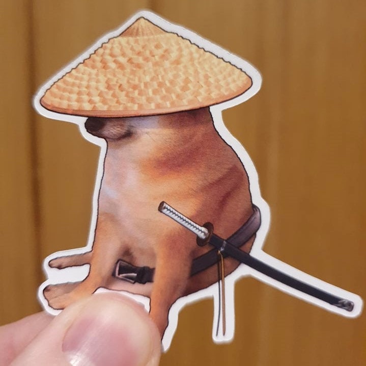2 Cheems Samurai Meme Doge Glossy Stickers Swole Doge Vs - Etsy Hong Kong