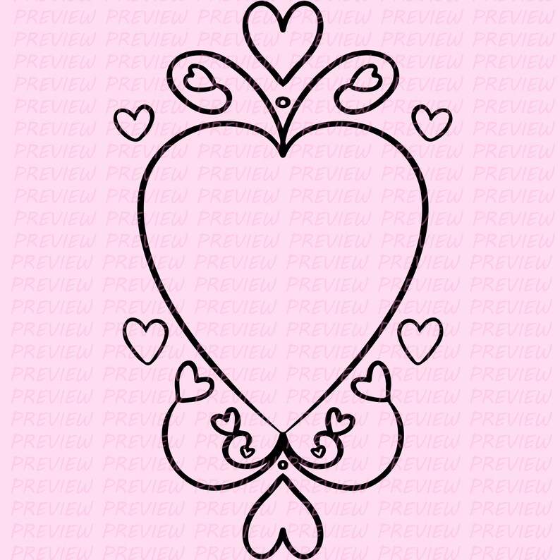 3 Unique Heart Designs PNG Hand Drawn Heart Open Heart - Etsy