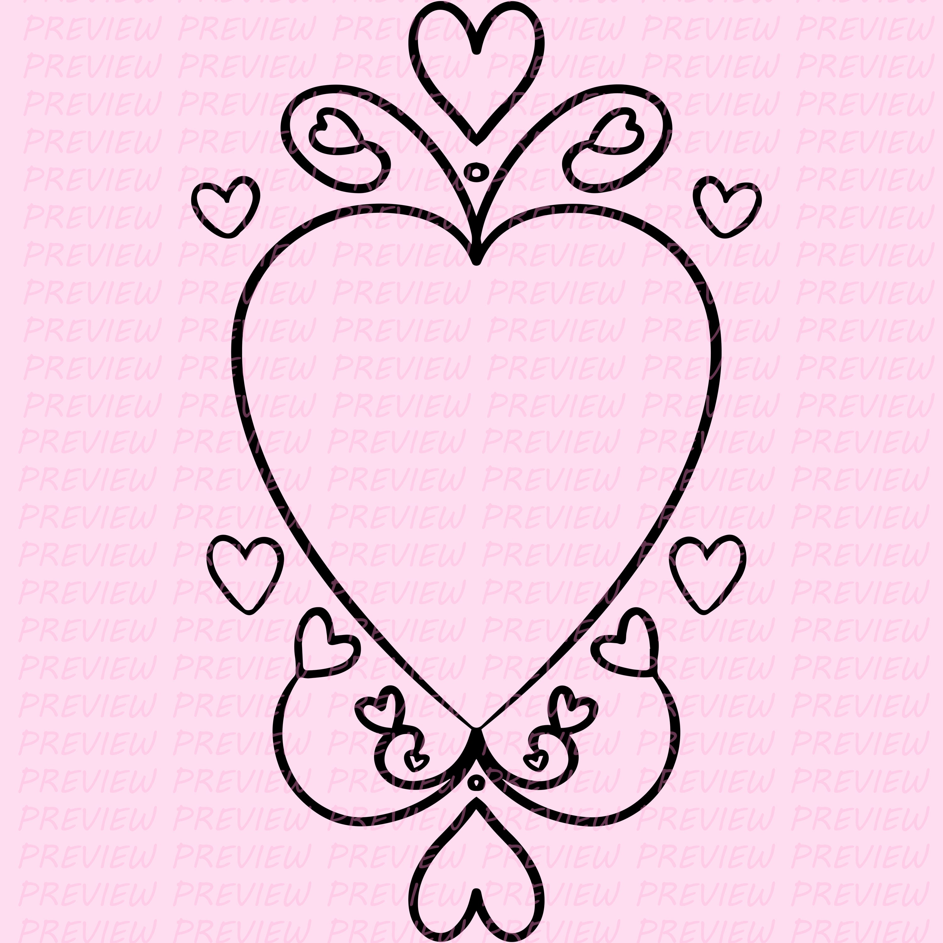 3 Unique Heart Designs, PNG, Hand Drawn Heart, Open Heart, Doodle Heart ...