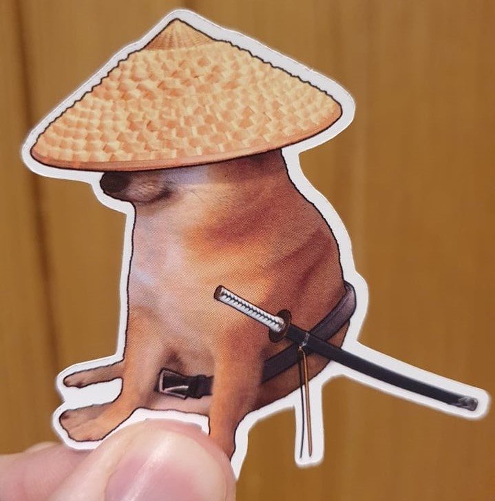 2 Cheems Samurai Meme Doge Glossy Stickers Swole Doge Vs - Etsy Hong Kong