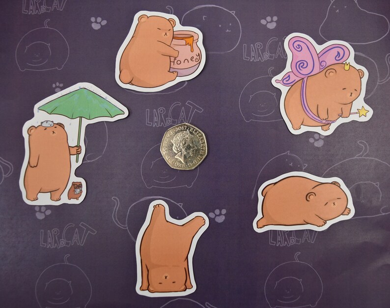 Bear Stickers, Bundle, Pack, Hugs, Fluffy, Fairy Honey, Lazy, Furry ...