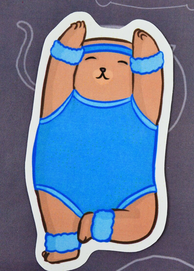 Bear Stickers Bundle Yoga Pack Fluffy Fitness Relax - Etsy UK