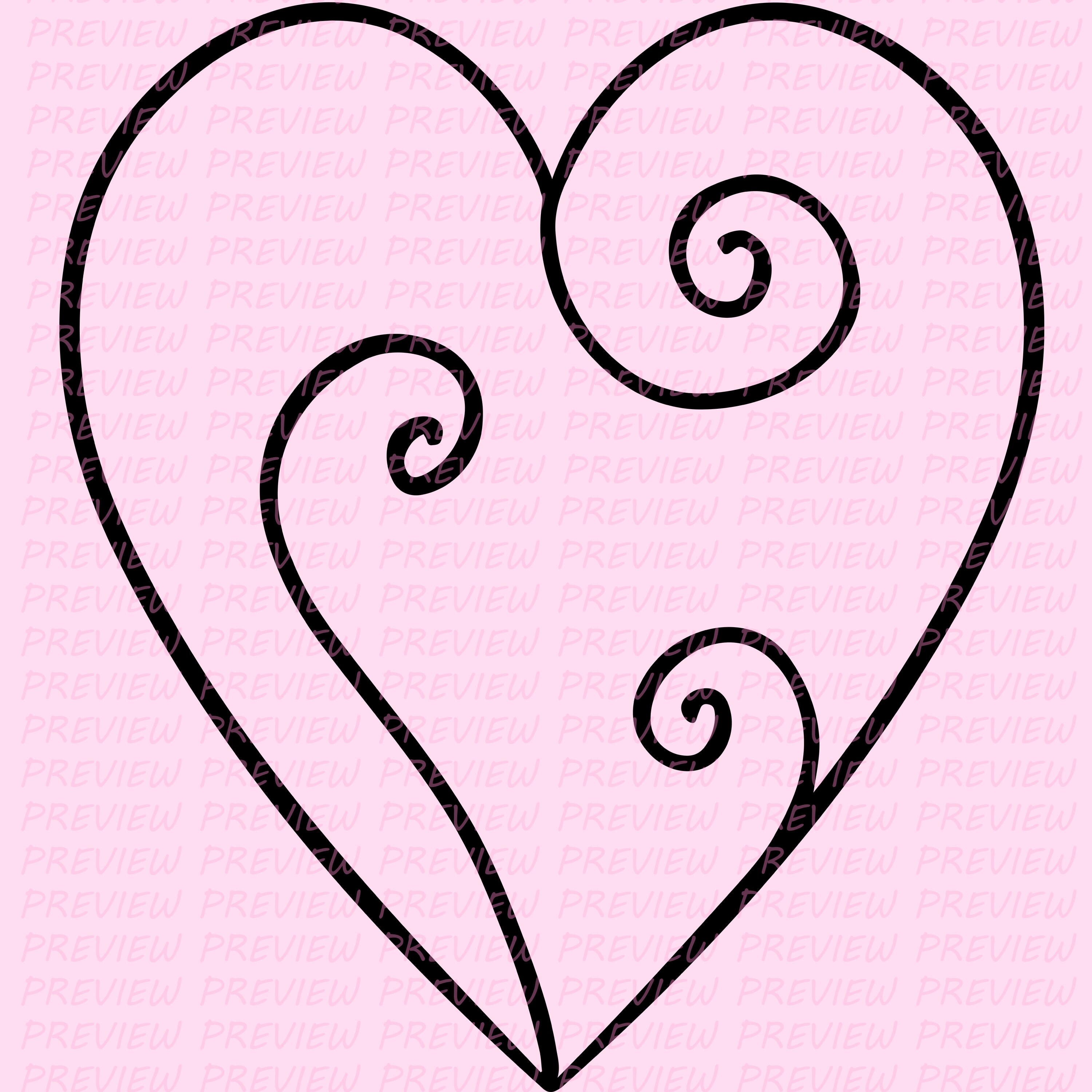 3 Unique Heart Designs, PNG, Hand Drawn Heart, Open Heart, Doodle Heart ...