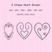 3 Unique Heart Designs, PNG, Hand Drawn Heart, Open Heart, Doodle Heart ...