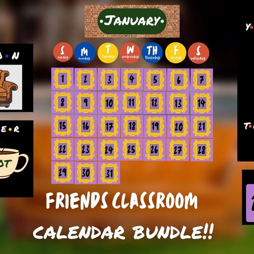 Friends Theme Classroom Calendar - Etsy