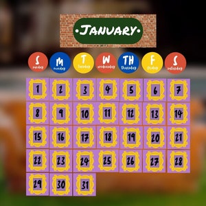 Friends Theme Classroom Calendar - Etsy