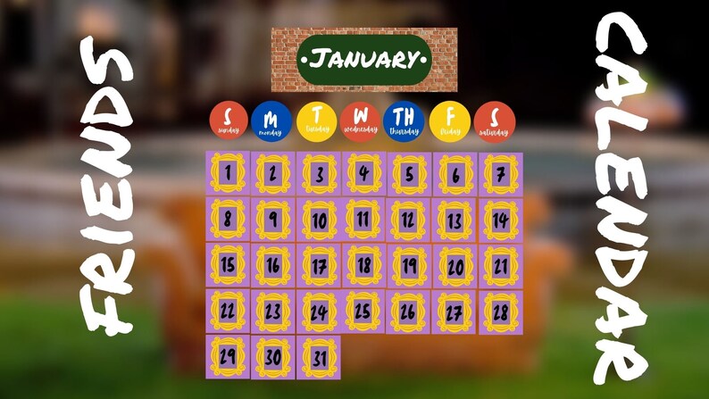 Friends Theme Classroom Calendar - Etsy
