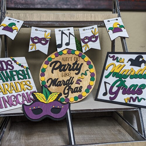 Mardi Gras Mini Signs Tiered Tray Decor Mix and Match | Etsy