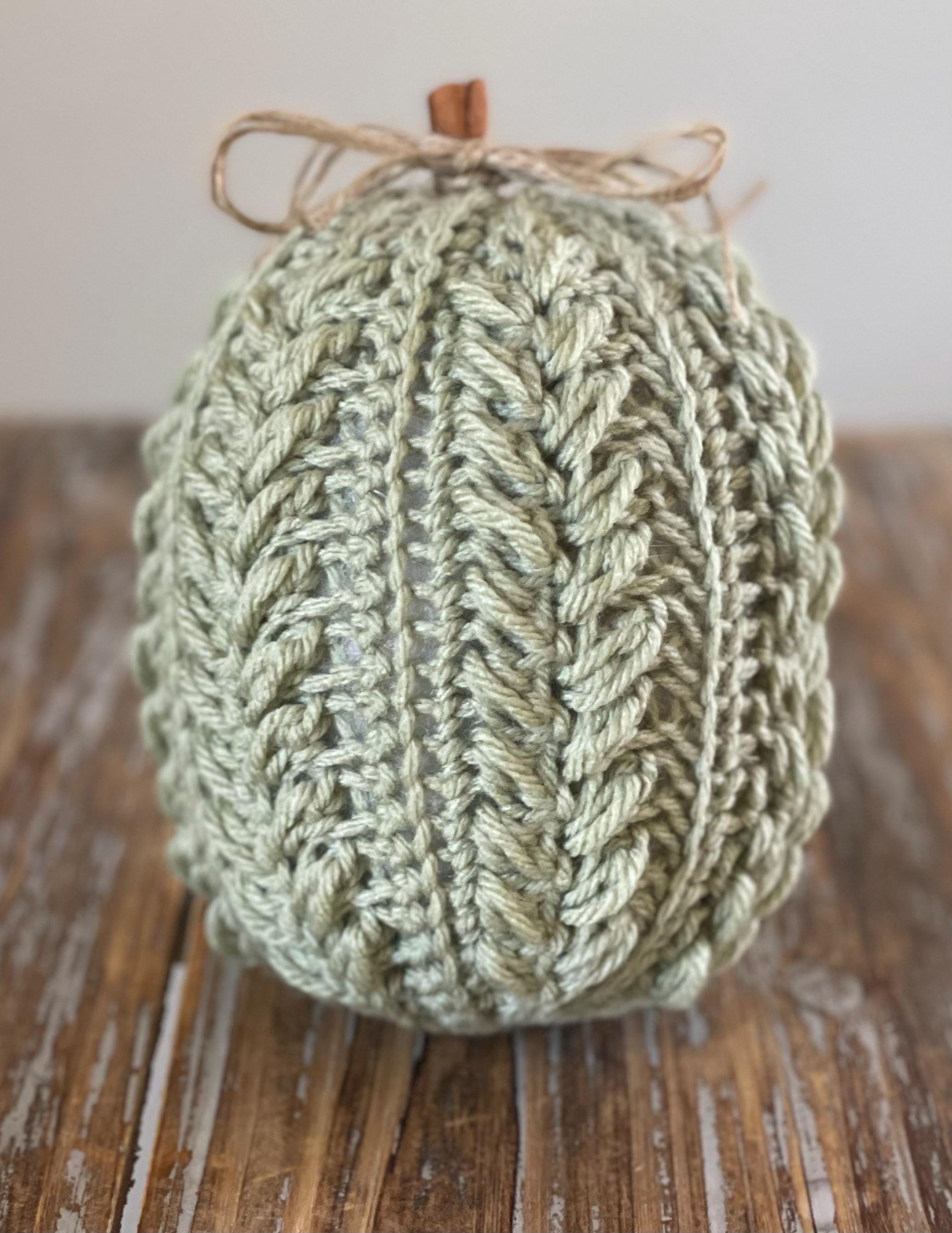 Fall Pumpkin Decor, Crochet Pumpkin, Wheat Stitch Gourd - Etsy