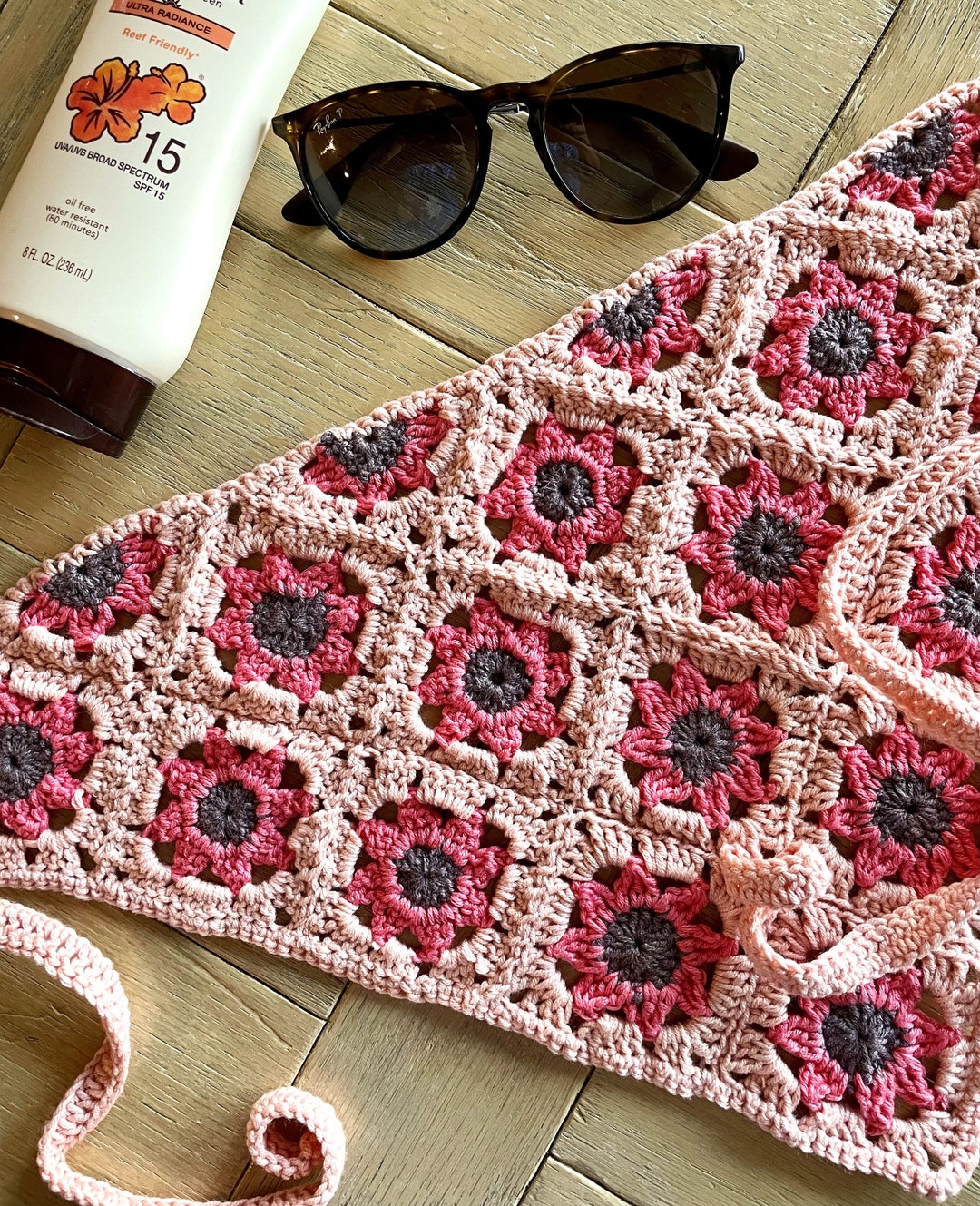 Crocheted Granny Square Bandana - Etsy