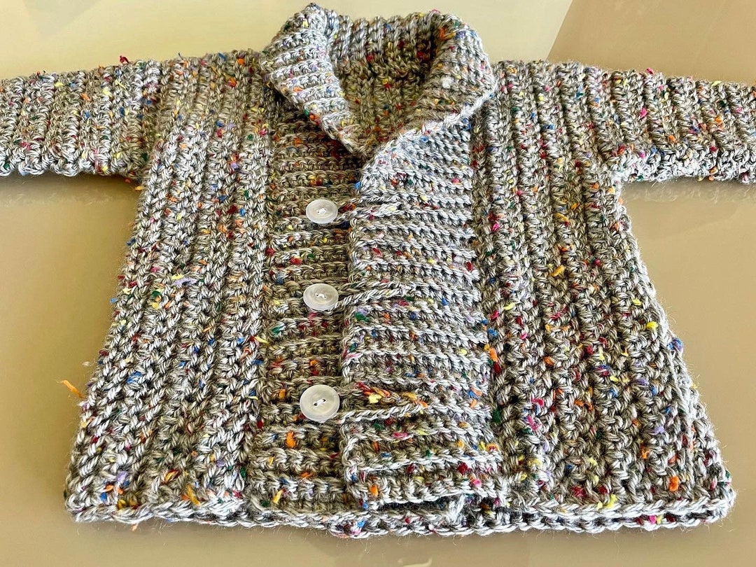 Crocheted Baby Cardigan in Gender Neutral Colors - Etsy