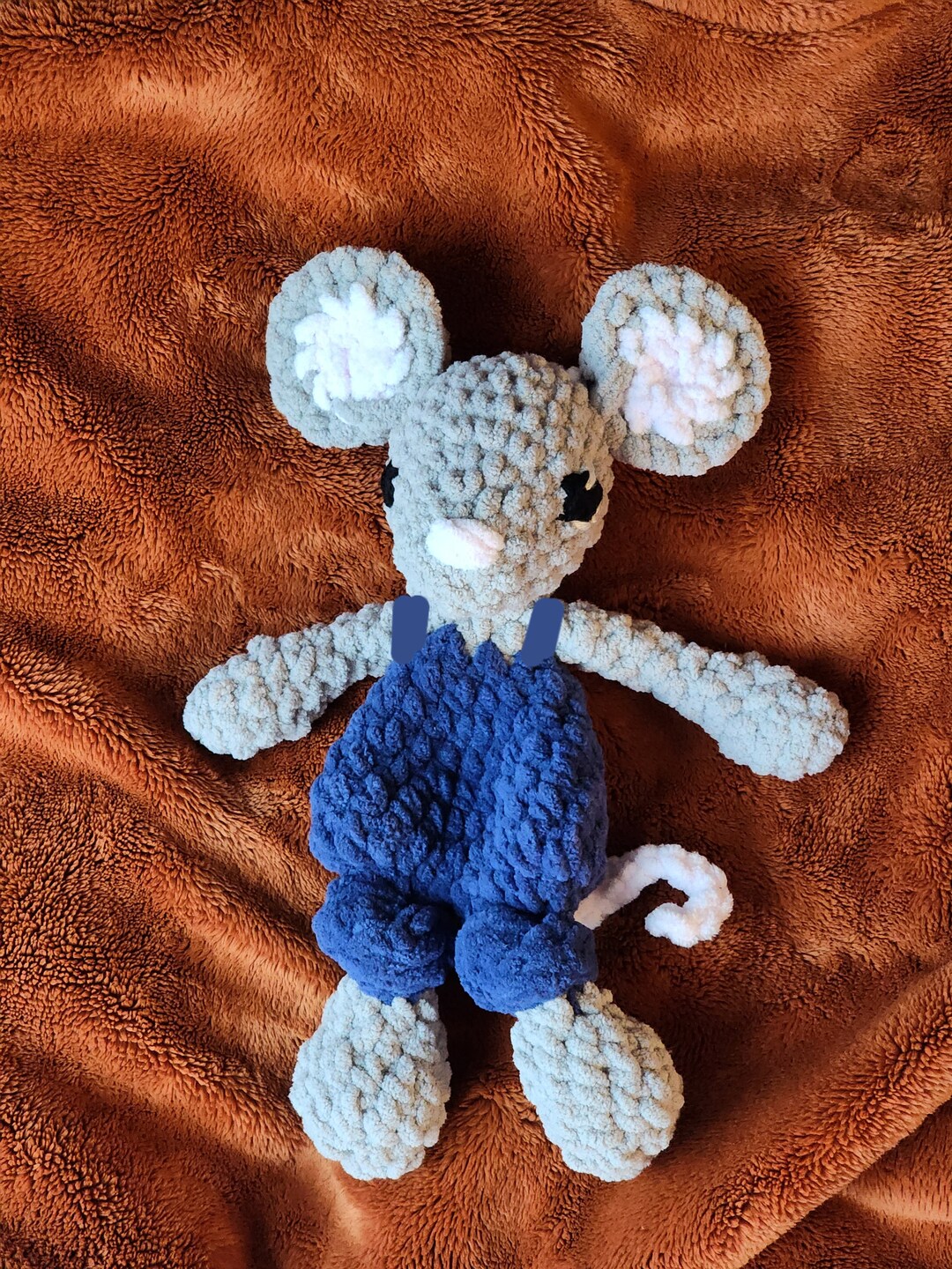 Mouse in Overalls Snuggler/lovey- **made to Order** - Etsy