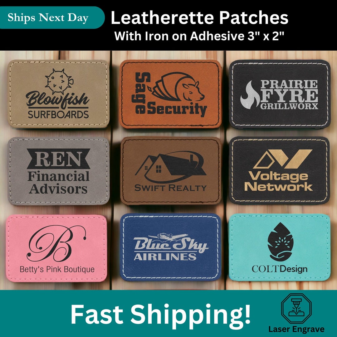 Blank Leatherette Patch Rectangle 3" X 2" With Heat Adhesive, Blank ...