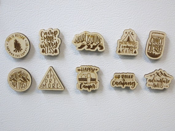 Camping Magnets Wooden Fridge Magnets Peak Magnetic - Etsy