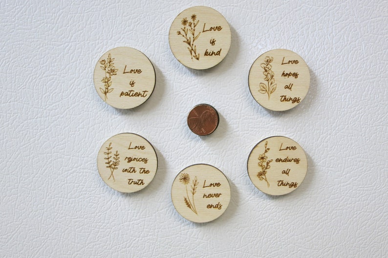 Love Magnets Set of 6 - Bible Verse Fridge Magnets - Faith Christian ...