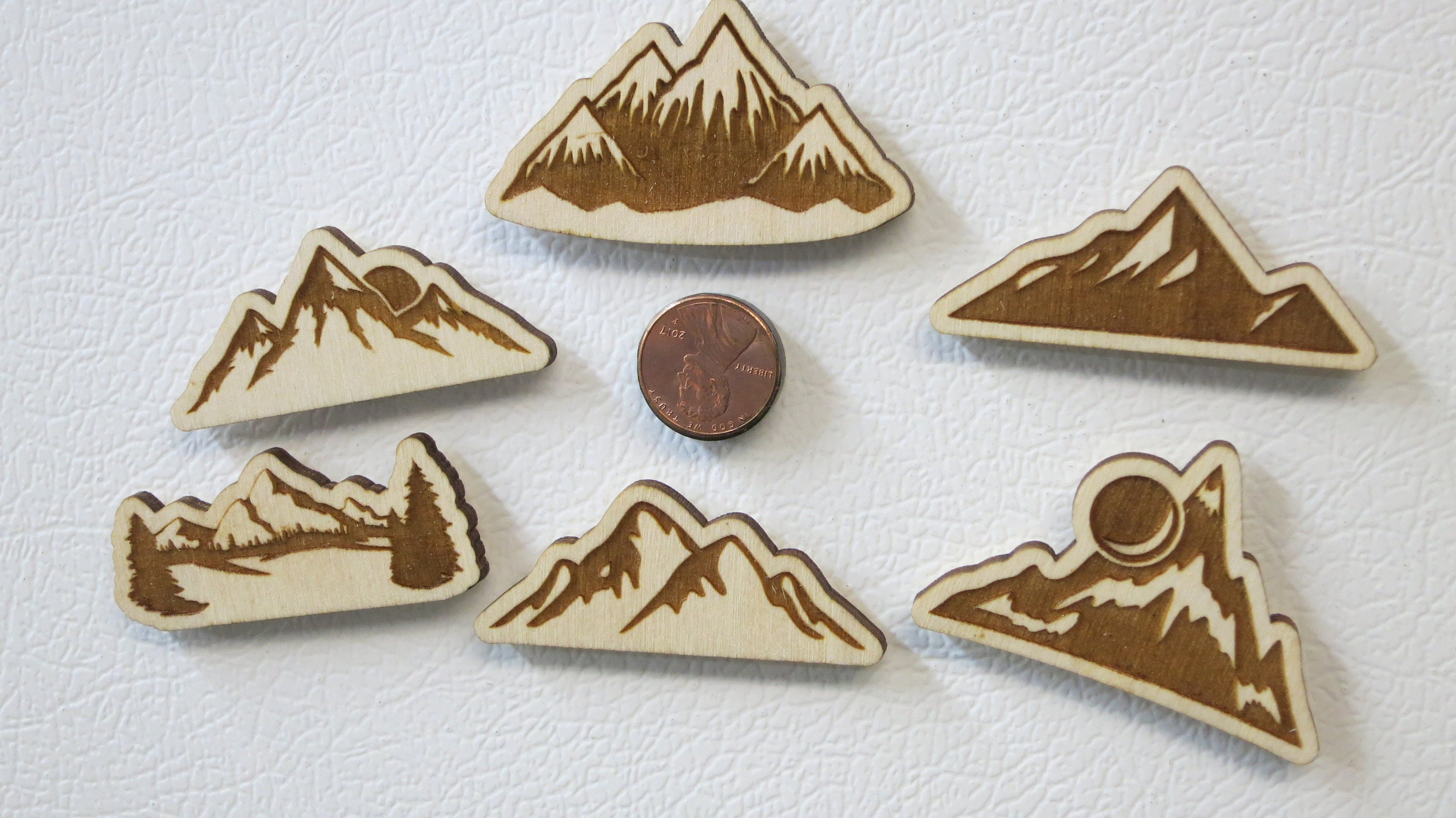 Mountain Range Magnets Wooden Fridge Magnets Peak Magnetic - Etsy