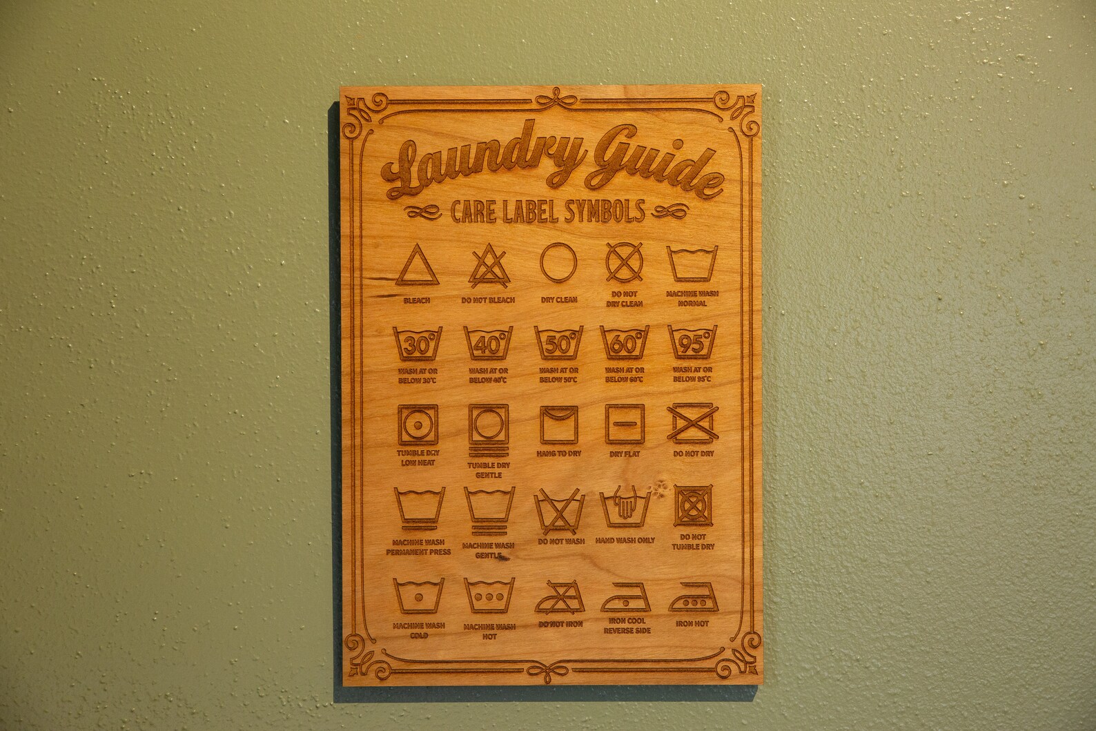 Laundry Care Chart Home Decor Laundry Room Helper Laundry - Etsy