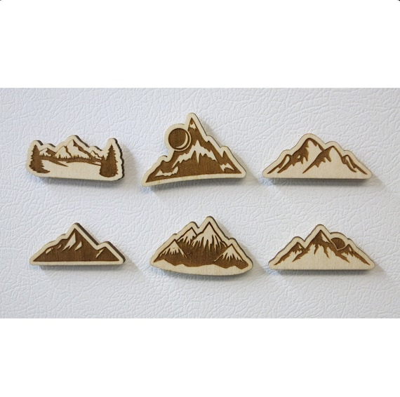 Mountain Range Magnets Wooden Fridge Magnets Peak Magnetic | Etsy