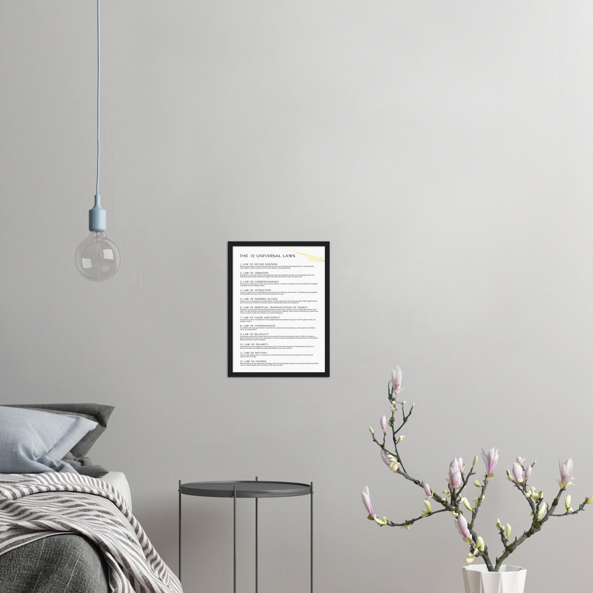 The 12 Universal Laws Framed Poster / Divine Affirmation / Positive ...