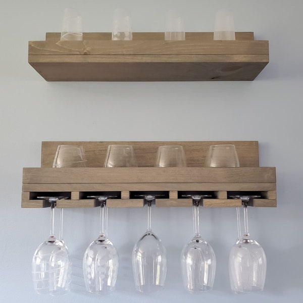 Wine Rack With Floating Shelves - Etsy