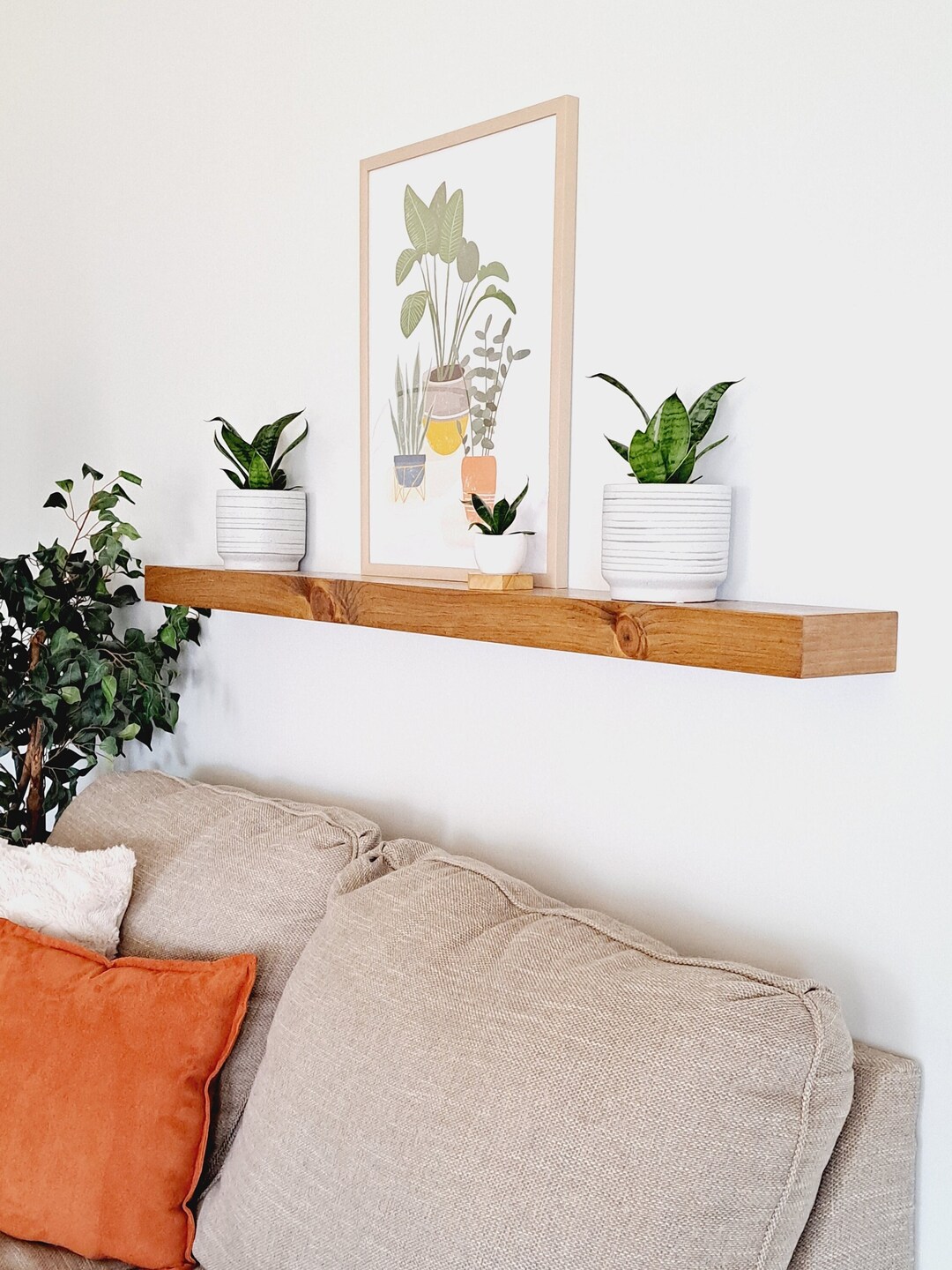 Floating Shelf | Plant Shelf | Floating Wood Shelves - Etsy